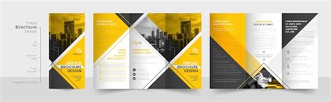 기업 Trifold 브로셔 디자인 템플릿 프리미엄 벡터