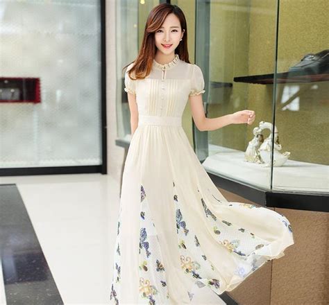 17年特流行碎花雪纺连衣裙 清爽飘逸 彰显高雅女神的气质