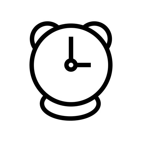 Alarm Clock Lineal Icon Symbol Vector Black Outline Alarm Clock Icon 23807265 Vector Art At