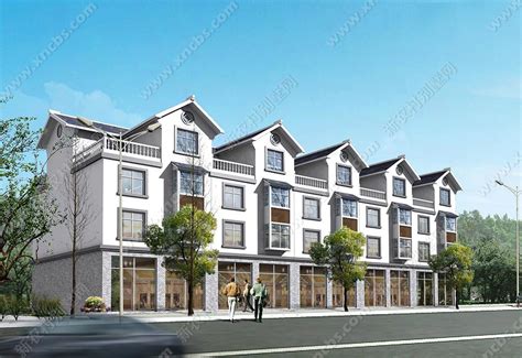 公路旁带门面四层楼房设计图纸新农村别墅网
