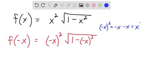 Determine Whether Each Function Is Even Odd Or Neither Then