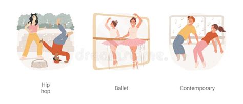 Dancing Classes Isolated Cartoon Vector Illustrations Se Stock Illustration Illustration Of