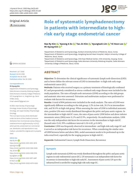 Pdf Role Of Systematic Lymphadenectomy In Patients With Intermediate