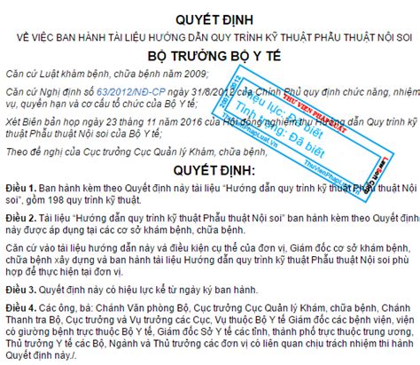 Thư viện Quy trình kỹ thuật khám bệnh chữa bệnh
