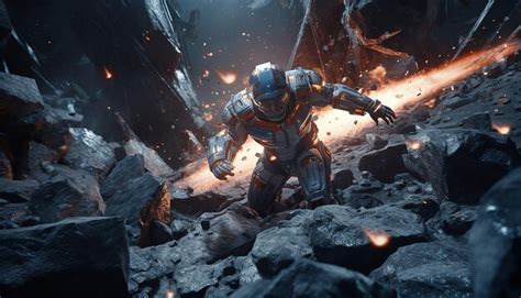 Premium Ai Image Closeup Futuristic Asteroid Space Mining Operator High Fidelity Detail