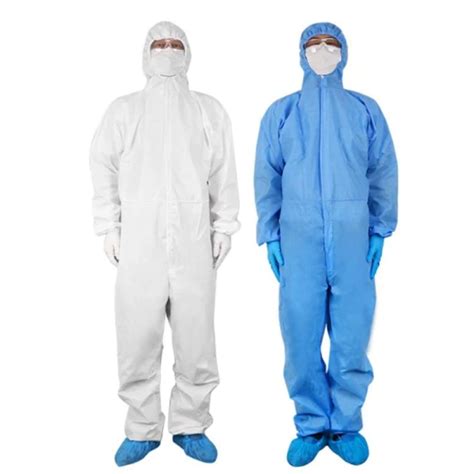 White Color Waterproof Disposable Coveralls Clothing Safety Hazmat Suit
