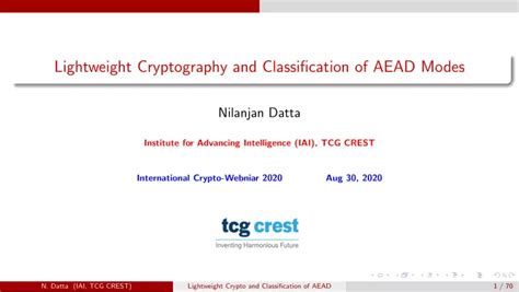 Ppt Lightweight Cryptography And Classification Of Aead Modes