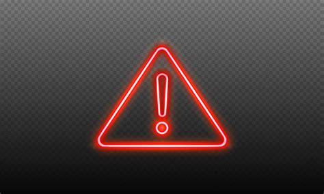 주의 위험 해킹 투명한 배경에 네온 기호입니다 보안 보호 맬웨어 해킹 공격 데이터 유출 개념 시스템 해킹 오류 공격자 경고 신호