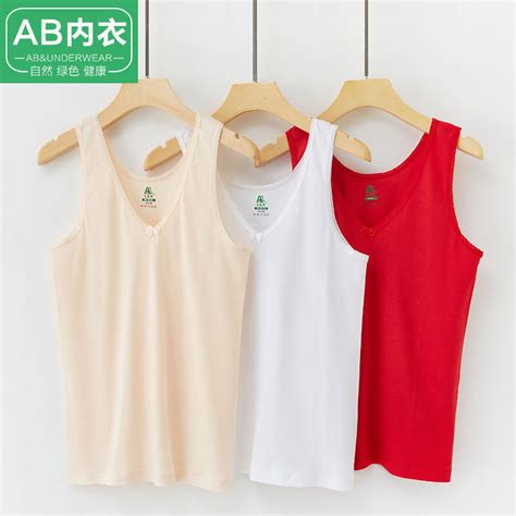 Ab内衣吊带背心女内搭打底衫纯棉修身弹力无袖上衣工字小背心8191虎窝淘
