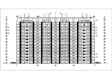 扬州市某小区11万平14层框架结构住宅楼建筑设计cad图纸（含地下层）住宅小区土木在线