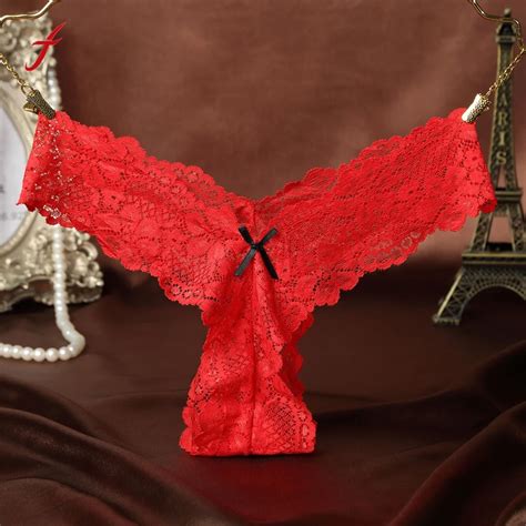 Fashion Women Lace Thong Low Waist V String Briefs G String Underwear