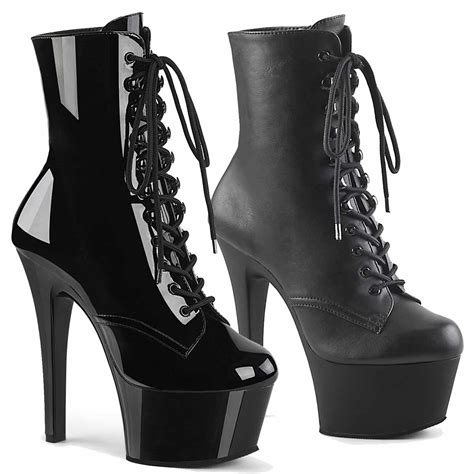 Platform Ankle Boots Lace Up