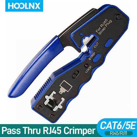 Hoolnx Rj45 Pass Through Crimper For Cat5 Cat5e Cat6 Network Connectors Stp Utp Shielded