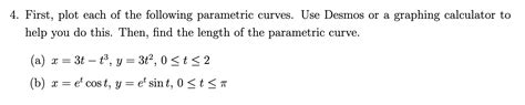 Solved First Plot Each Of The Following Parametric Chegg