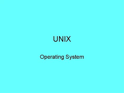 UNIX Operating System A Brief Review Of Computer