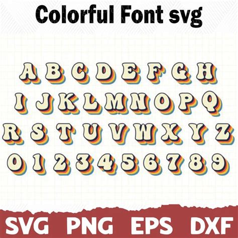 Colorful Font Svg Colorful Alphabet Svg Font Svg Silhouet Inspire