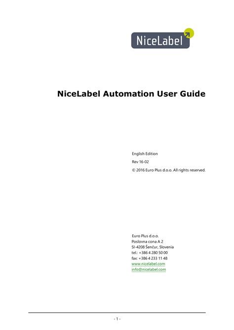 Nicelabel 6 Automation User Guide Manualzz