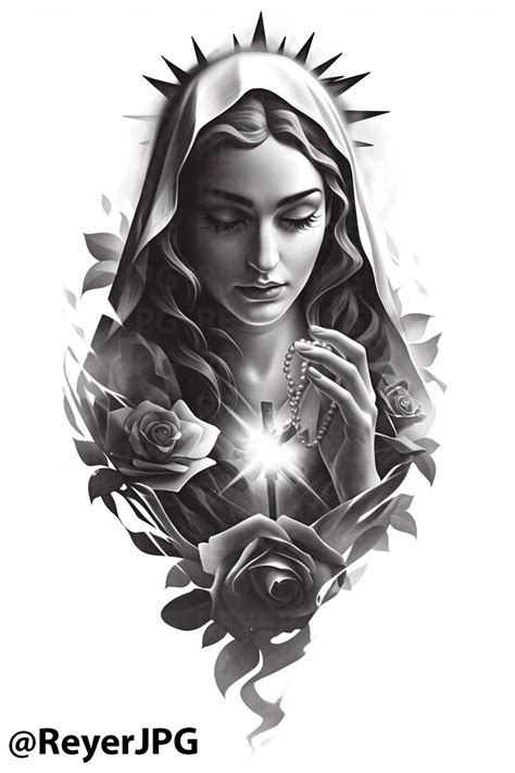 Elegant Virgin Mary Tattoo Template Timeless Designs For Spiritual