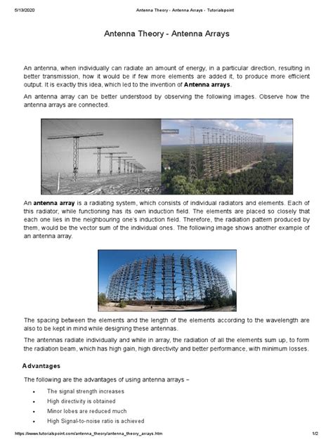 Antenna Theory Antenna Arrays Tutorialspoint Pdf Antenna Radio Electrical Engineering