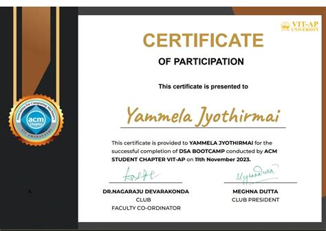 Completed Dsa Bootcamp By Acm Jyothirmai Yammela Posted On The Topic Linkedin