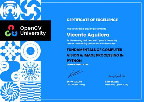 vicente aguilera en linkedin cvip certificate opencv