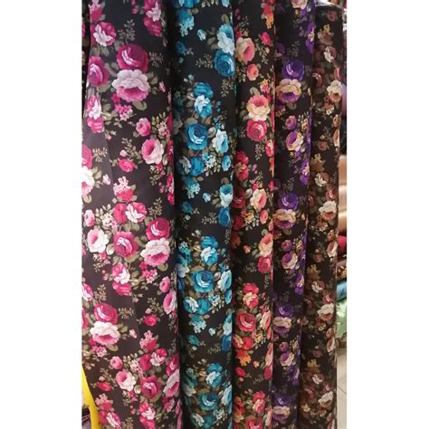 🔥offer Offer🔥 Kain Langsir Polyester Tanah Hitam Corak Vantage Bidang