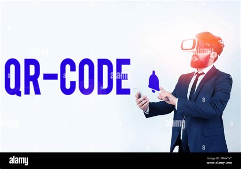 Text Sign Showing Qr Code Internet Concept The Trademark For A Type Of