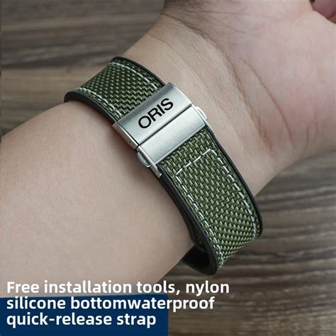 20mm 22mm Rubber Nylon Strap For Oris Nylon Silicone Watch Strap