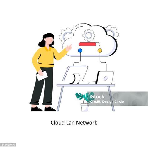 Cloud Lan Network Flat Style Design Vector Illustration Stock Illustration Stock Illustration