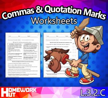 Distance Learning Commas And Quotation Marks Worksheets By Homework Hut