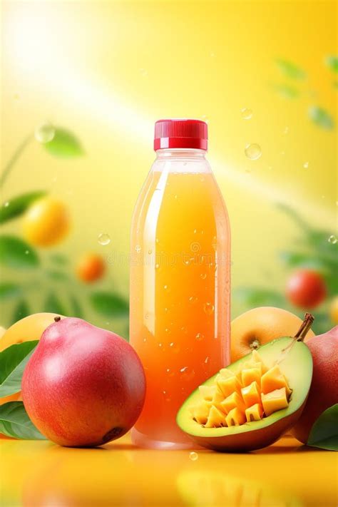 Mango And Passion Fruit Juice In A Colorful Bottle Fruits Healthy