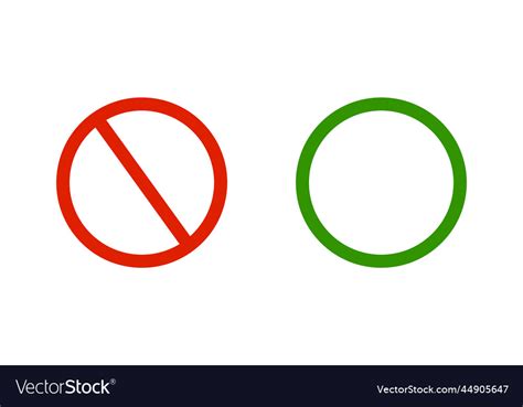 Icon Set Of Stop Sign And Correct Answer Sign Vector Image