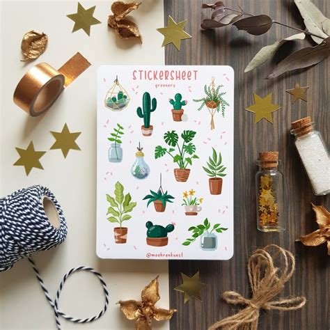 Sticker Sheet Greenery 1 Clearance Bullet Journal Etsy Denmark