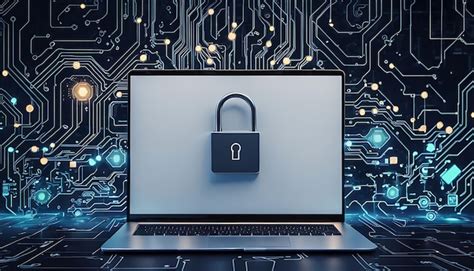 Network And Computer Cyber Security Concepts Laptop With Electronic