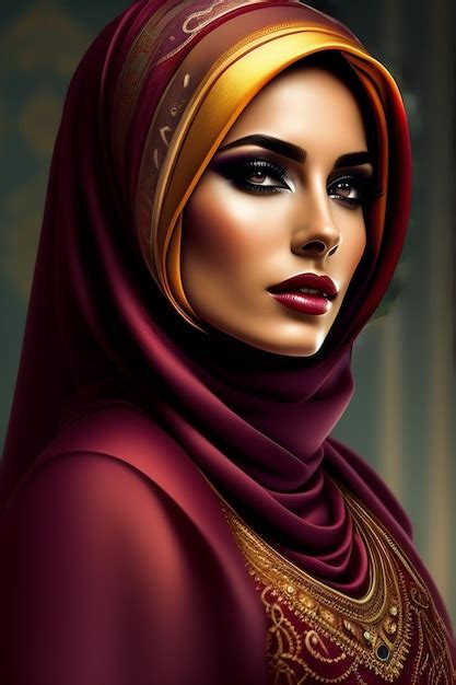 Premium Ai Image Headdress A Woman Wearing A Head Scarf A Woman In A Garment A Woman In A