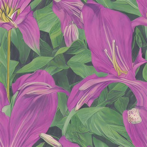 Lilium Patern Light Color Illustration · Creative Fabrica
