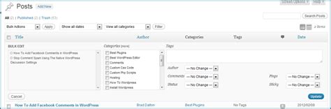 how to bulk edit multiple pages and posts in wordpress