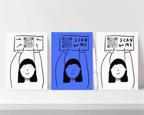 Illustration QR Code Sign Template Scan To Pay Sign Social Etsy Hong Kong