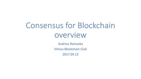 Consensus Algorithms An Introduction And Analysis Pdf
