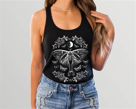 Luna Moth Goblincore Shirt Goth Tank Top Goblincore Clothing Etsy