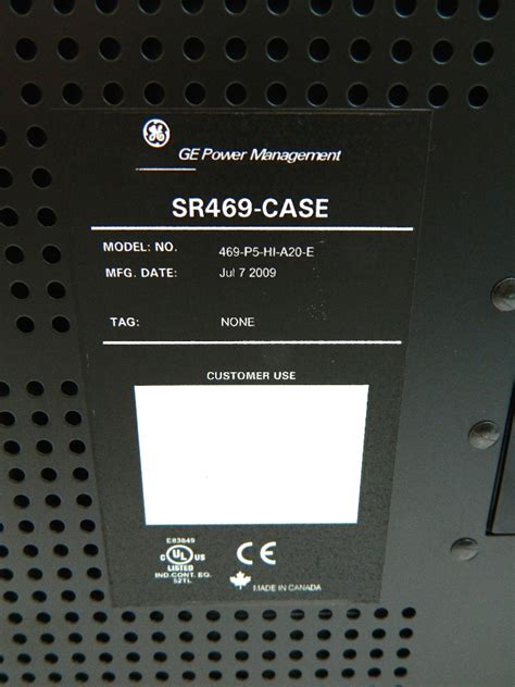 Ge Multilin 469 Motor Management Relay 469 P5 Hi A20 E W Software