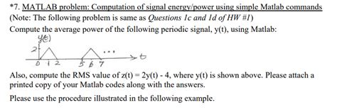 Solved 7 Matlab Problem Computation Of Signal