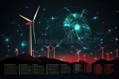 Wind Turbines Infographic Concept Renewable Energy Background With