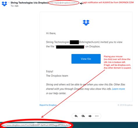 Scam Alert Malicious Dropbox Emails Shring Technologies