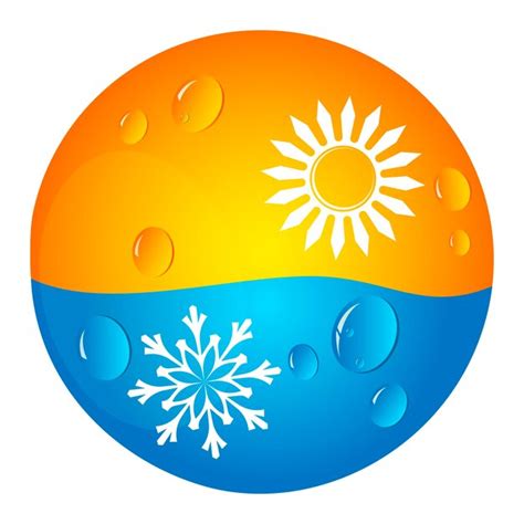 Symbole De Flocon De Neige Et De Gouttes Deau Du Soleil Pour Le