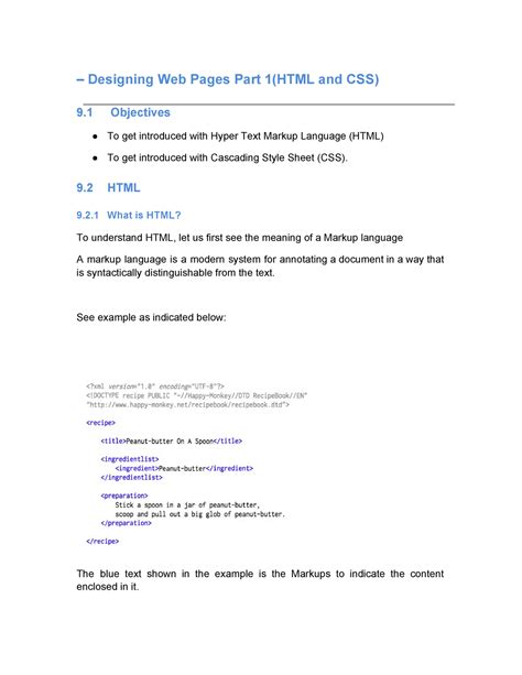 Designing Web Pages Part HTML And CSS Docx IT Engineering MU Studocu