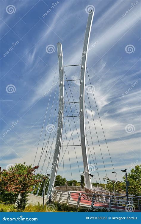 Cable Stayed Bridge A Footbridge For Pedestrians And Bicycles In The