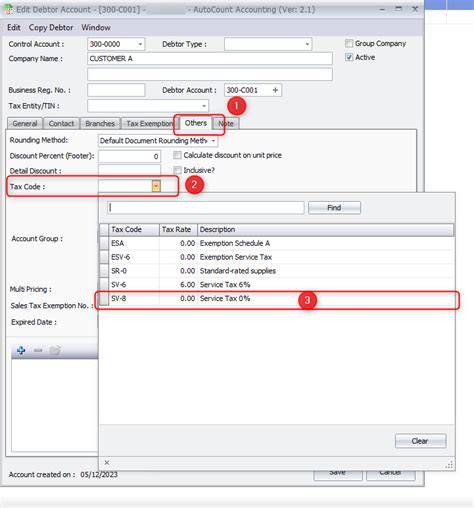 Accounting 21 How To Set Default Tax Code From Sst Service Tax 6 To Sst Service Tax 8