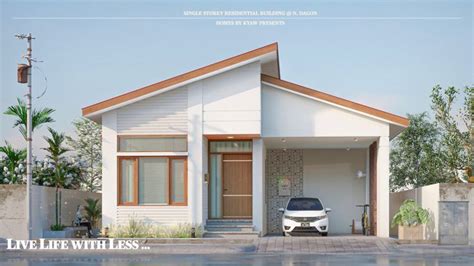 Single Storey Residential Building With Mono Pitch Roof