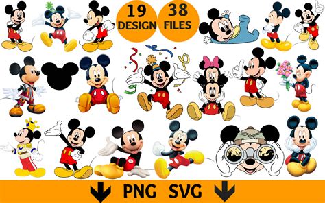 Mickey Mouse Vector Svg Bundle Mickey Svg Mickey Mouse Etsy España